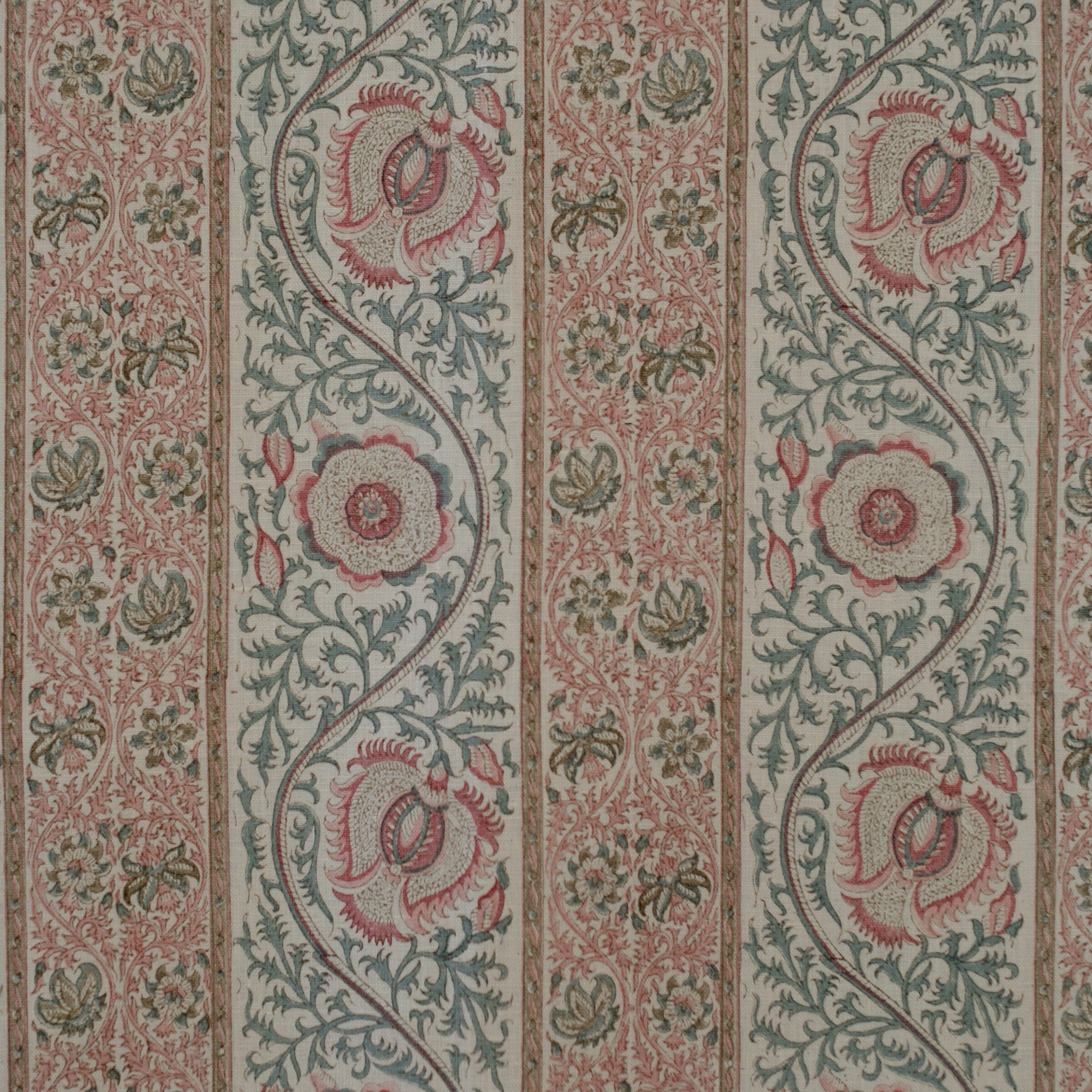 Palampore Stripe - Oyster / Celeste – Wells Abbott | To The Trade