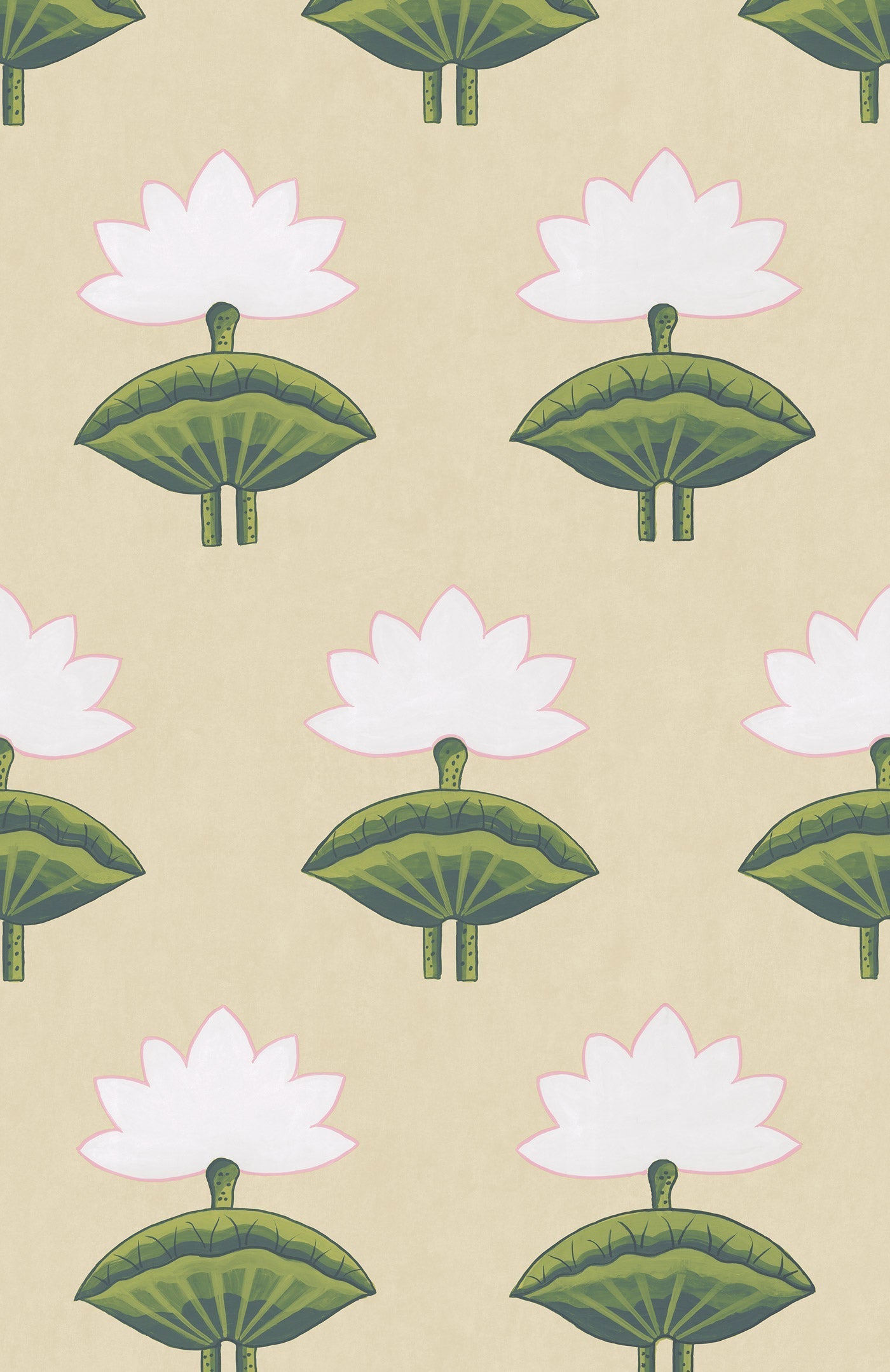 Pichwai Lotus Wallpaper - Parchment – Wells Abbott | To The Trade