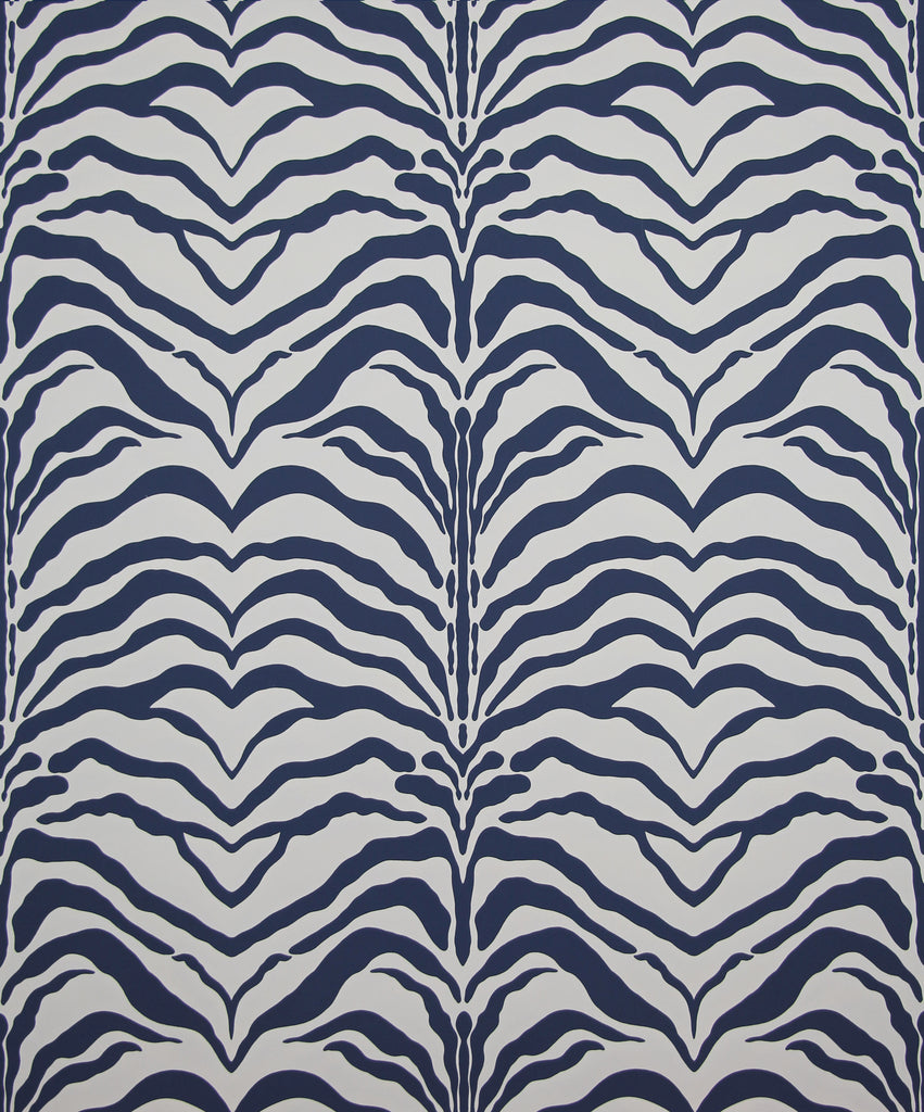 Zebrine Wallpaper - Blue/White – Wells Abbott | To The Trade