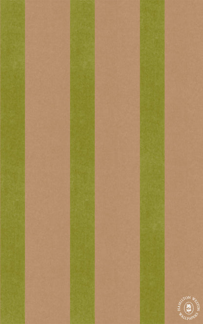 Brown Paper Stripe Wallpaper - Chartreuse – Wells Abbott | To The Trade