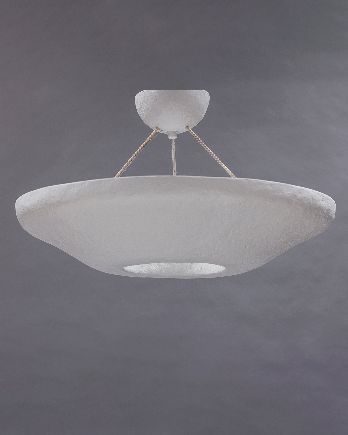 Wolfe Disk Pendant 42in - White Plaster – Wells Abbott | To The Trade
